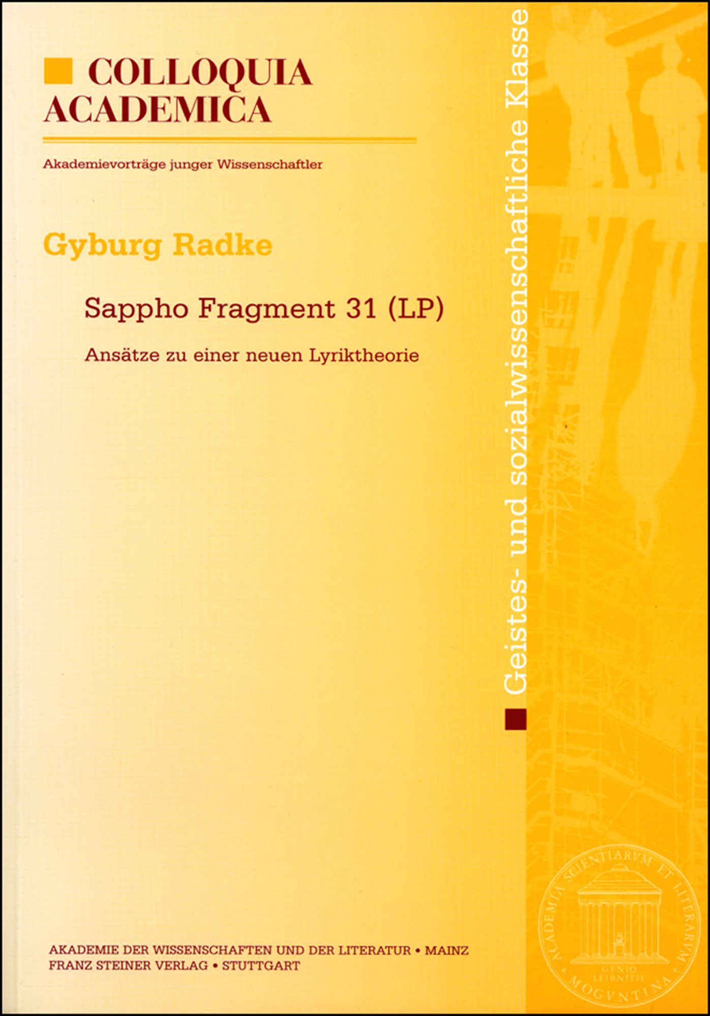 Sappho Fragment 31 (LP) | Franz Steiner Verlag