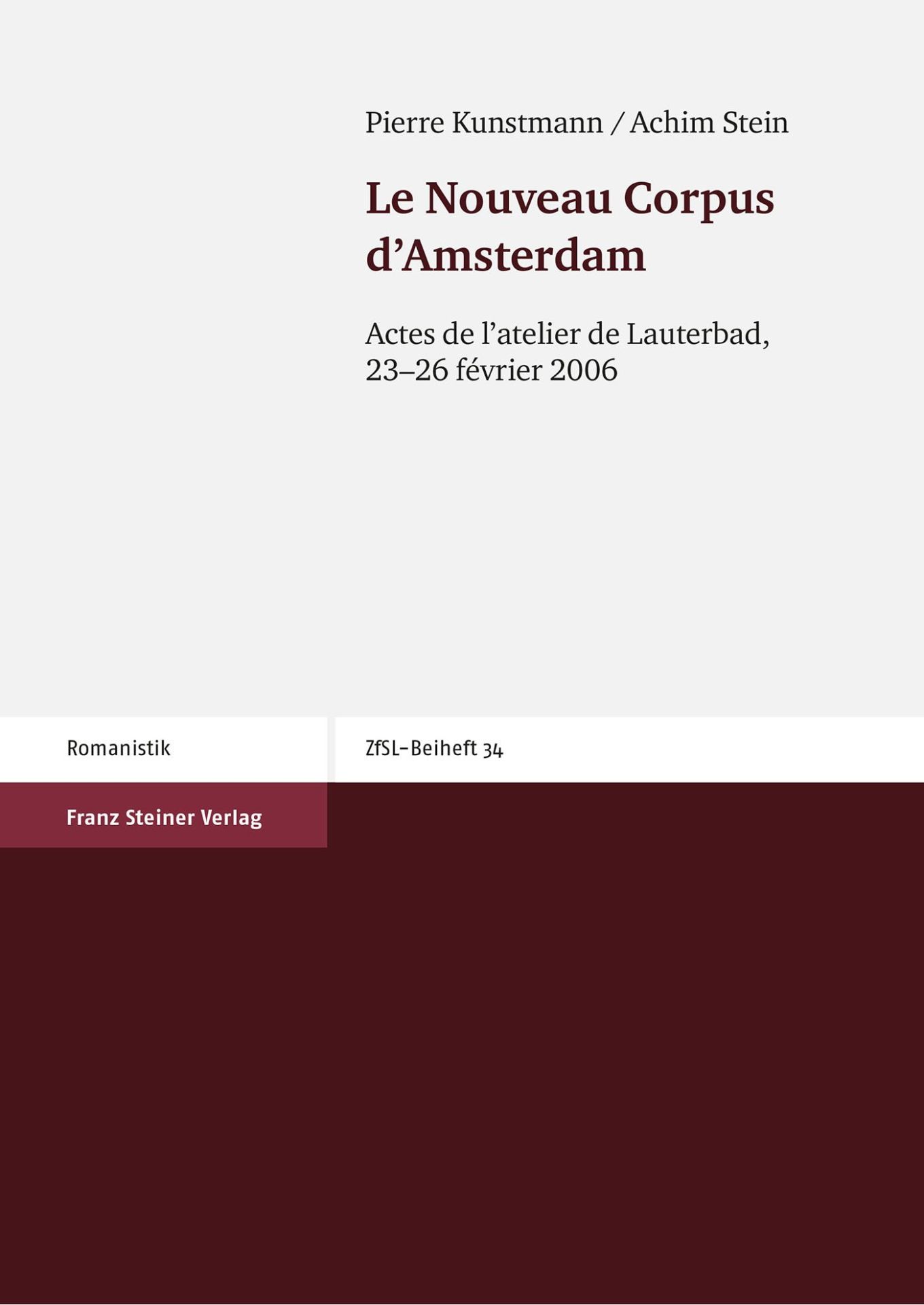 Le Nouveau Corpus d'Amsterdam | Franz Steiner Verlag